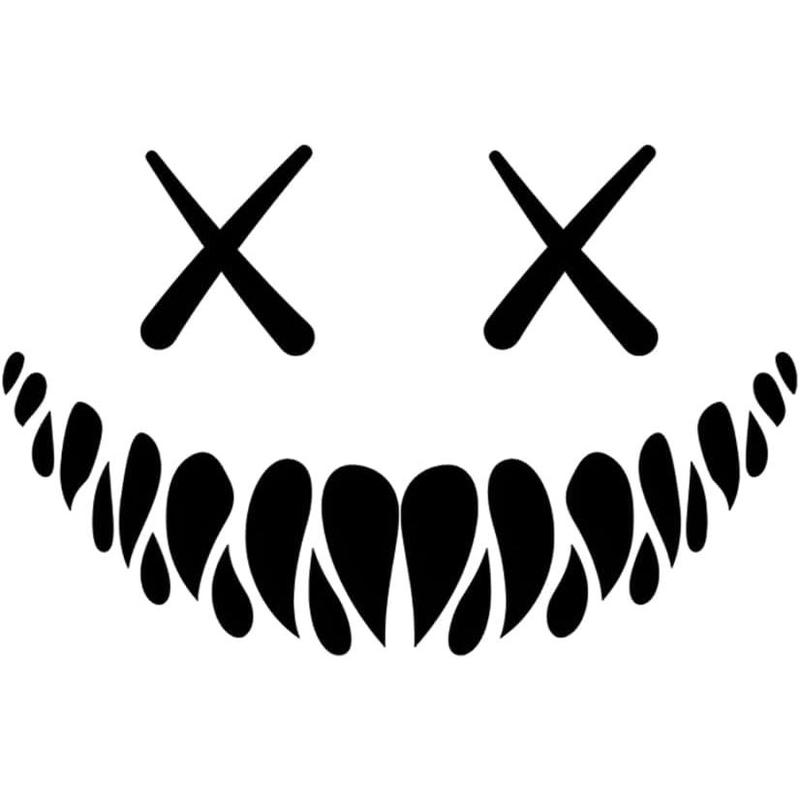 Demon Smile Car Sticker, Waterproof Devil Smiley Shape Car Decal for ...