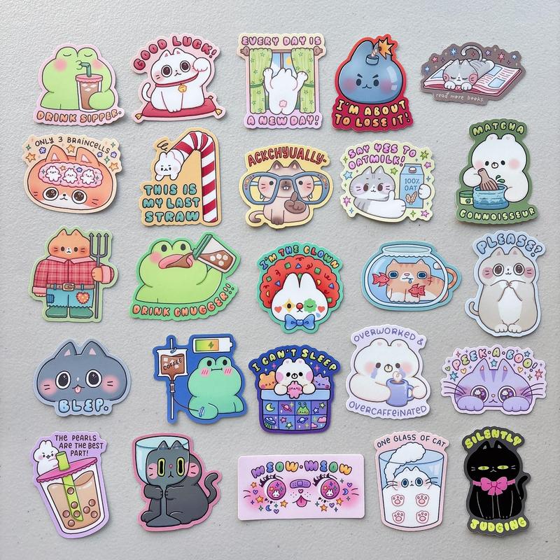 StickyRiceCo Silly Animal Heavy Duty Waterproof Vinyl Diecut Stickers ...