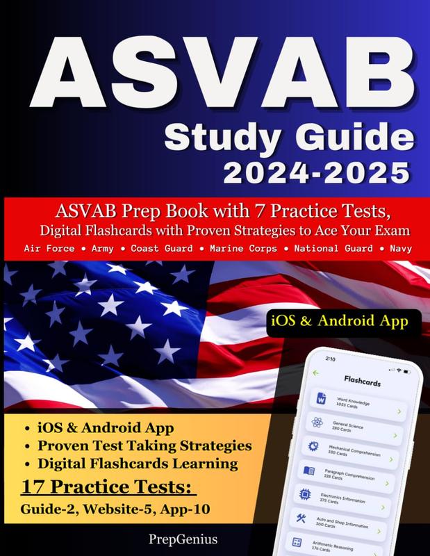 ASVAB Study Guide 2024-2025: ASVAB Prep Book with 7 Practice Tests ...