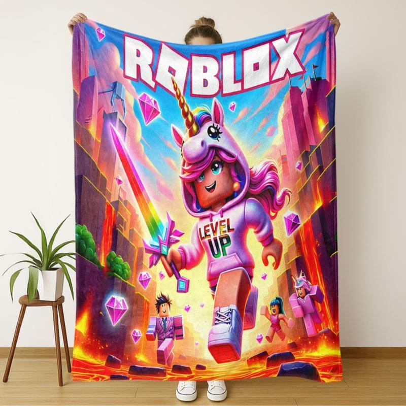 Soft Comfortable Personalized Roblox Theme Flannel Blanket, Perfect for ...