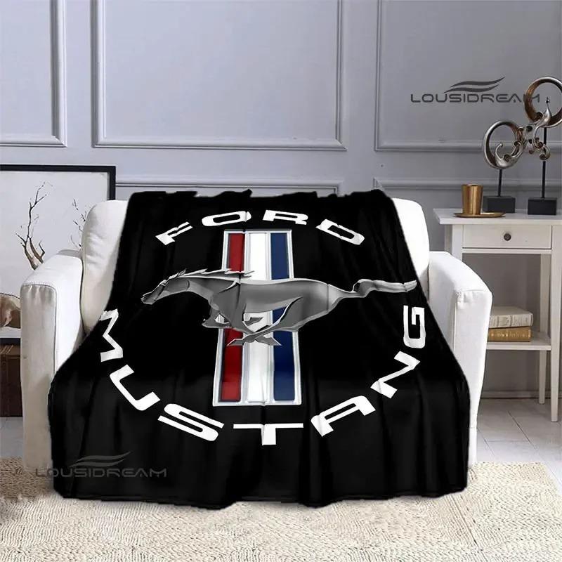 Viral Ford Mustang Flannel Blanket, Iconic Pony Car Logo Aesthetic ...