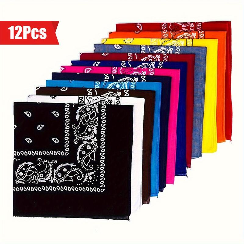 12 Pieces Colorful Paisley Bandanas - Soft, Breathable, Absorbent ...