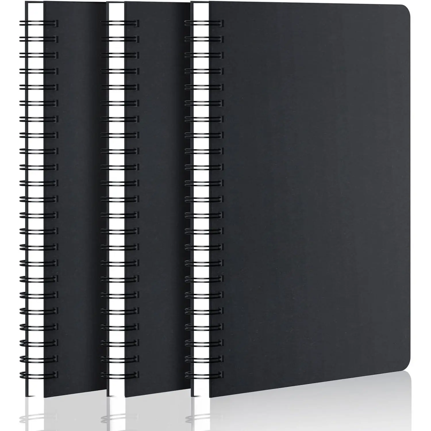 Notebook Spiral College Ruled, 3 Packs A4 11" x 8-1/2" Hardcover Black ...