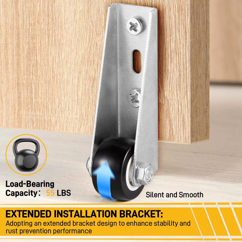 0.9-inch 2-8PCS Quiet Rubber Caster Wheels, Rolling Casters with ...