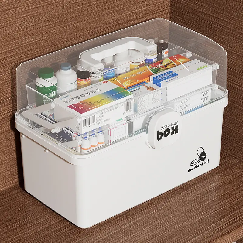 Three-Tier Medicine Organizer,Portable Medicine Cabinet with Sliding ...