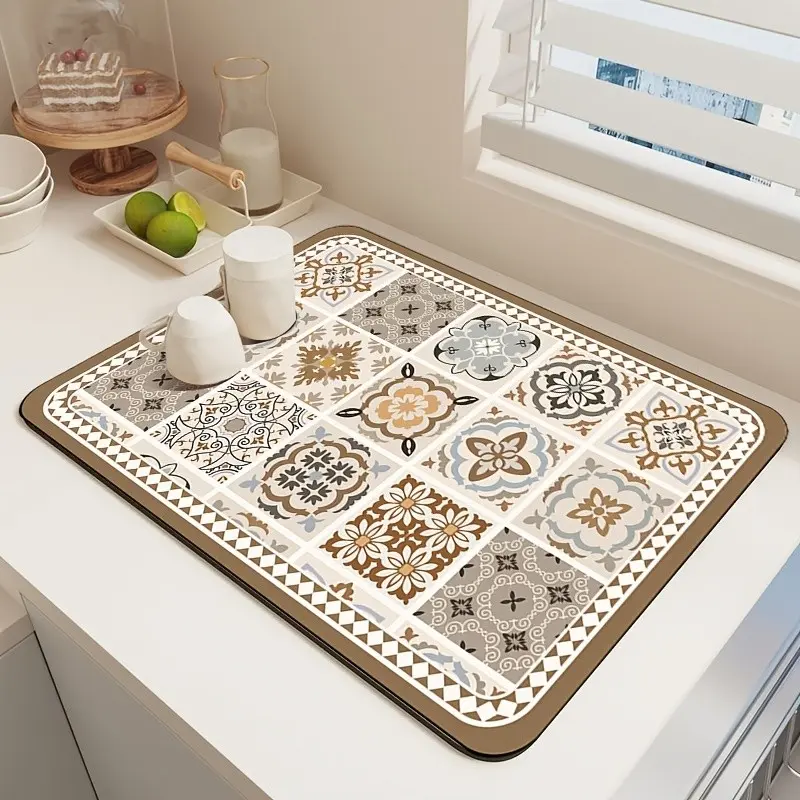Coffee Machine Water Drain Mat, Silicone Non-Slip Kitchen Counter Pad ...