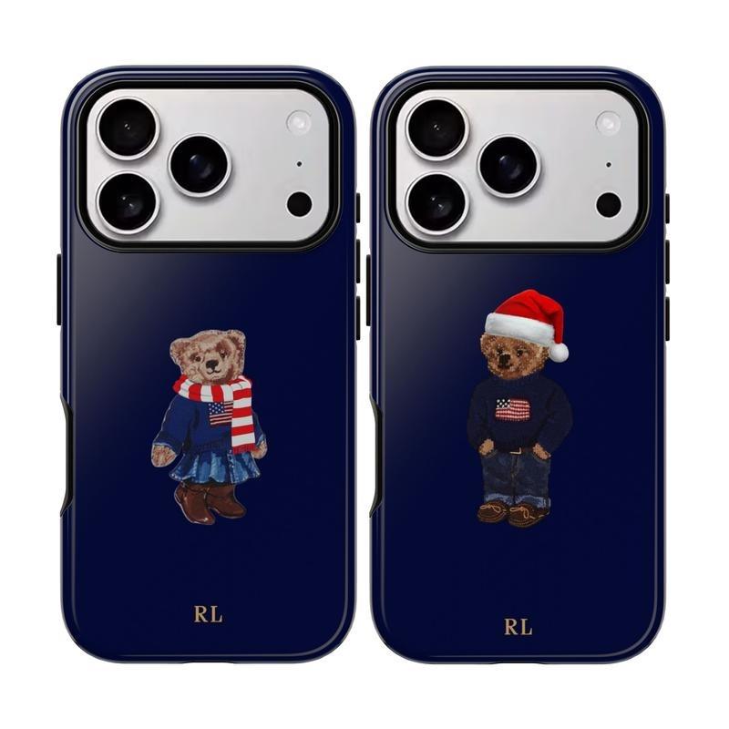 Christmas Polo Bear Phone Cases, Funny Couple Matching Cover For iPhone ...