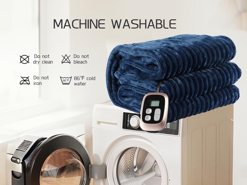 Electric Blanket Twin Full Queen Sizes Soft & Cozy Flannel, 10 Heating ...