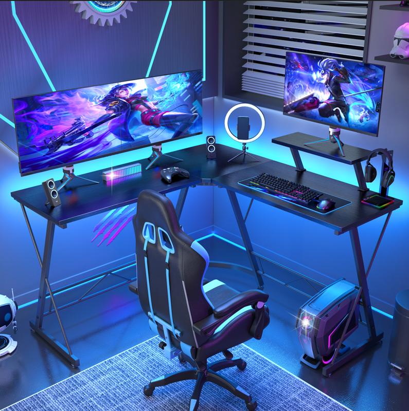 Mr IRONSTONE L Shaped Gaming Desk, Corner Computer Desk,L Shaped Desk ...