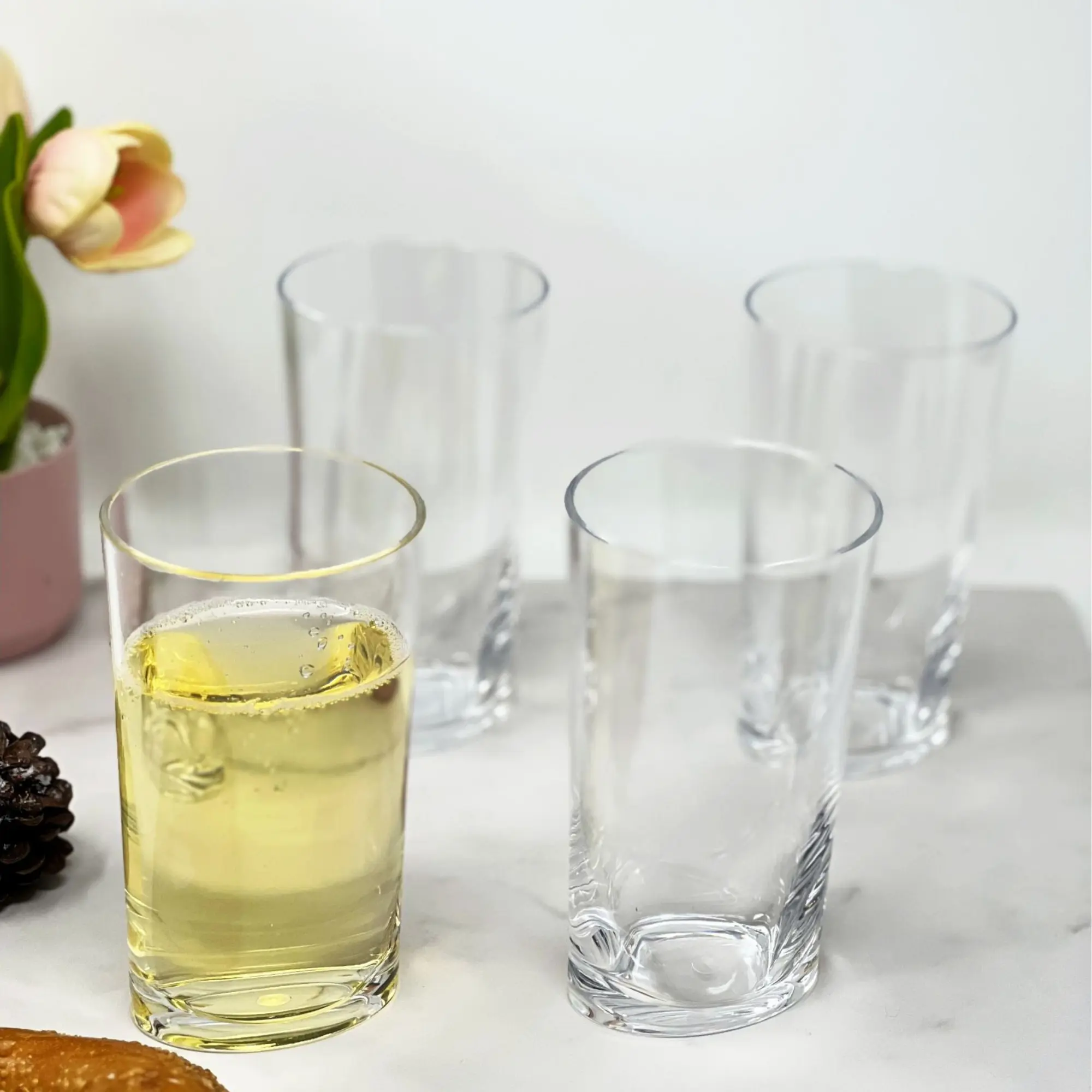 Oval Halo Acrylic Cups Set of 4 Hi Ball Drink Cups 15 oz BPA Free ...