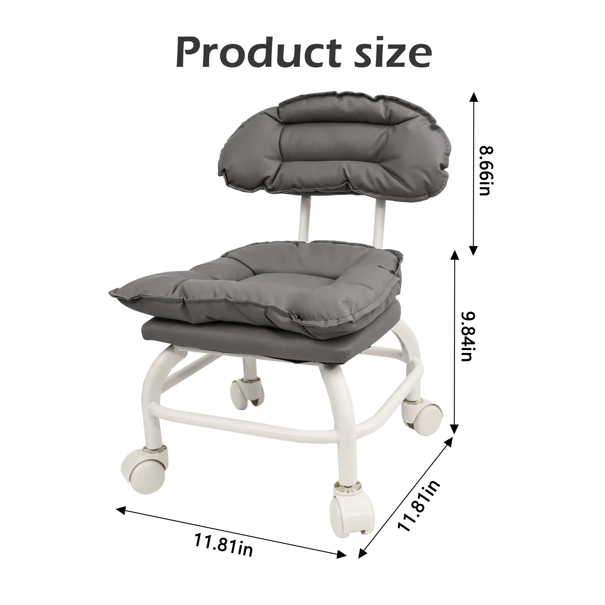1 Count Rolling Backarest Chair, Space-Saving Compact Design - TikTok Shop