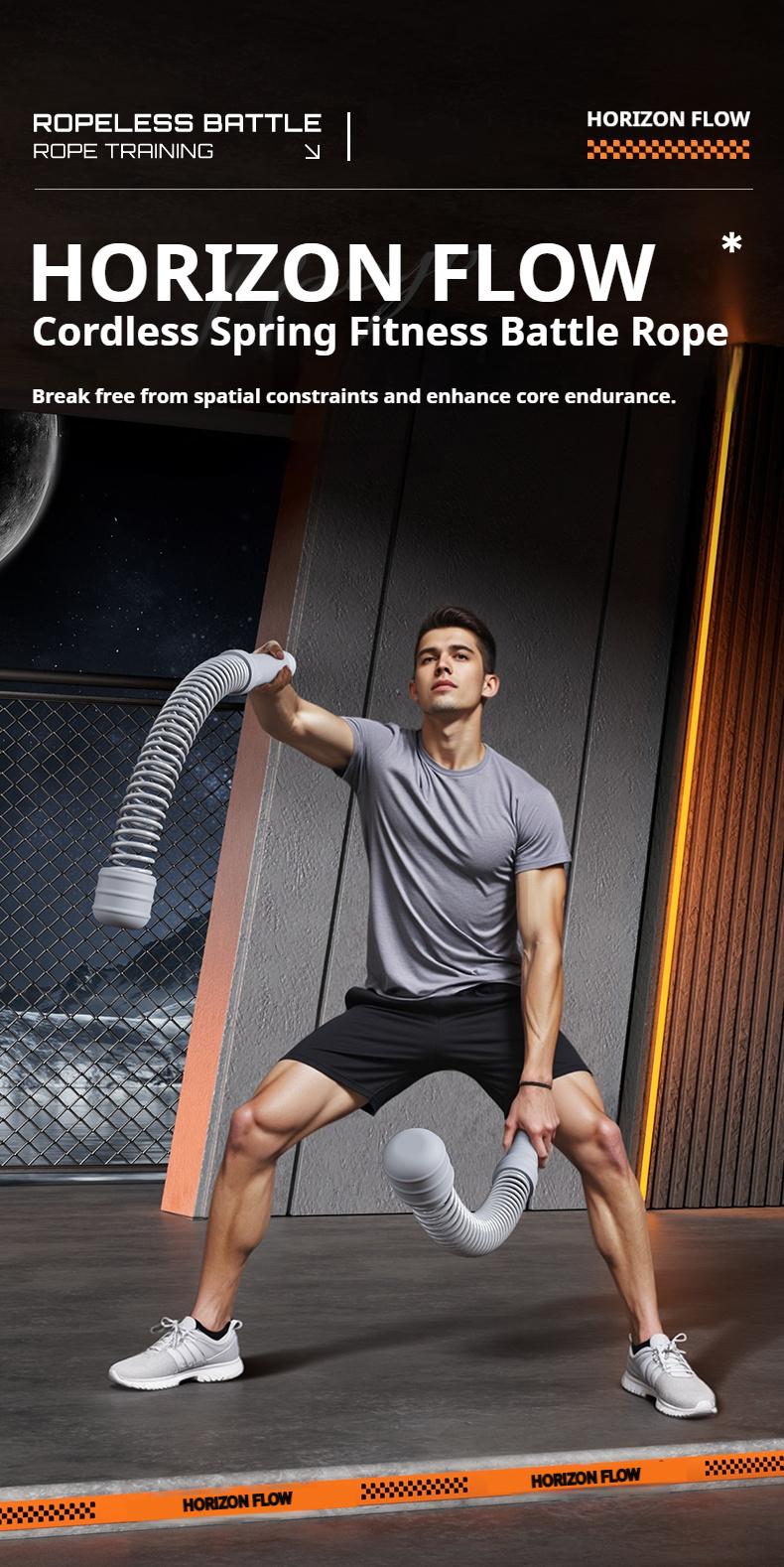 Cordless Spring Fitness Battle Rope for Home Gym Ideal for Men & Women ...