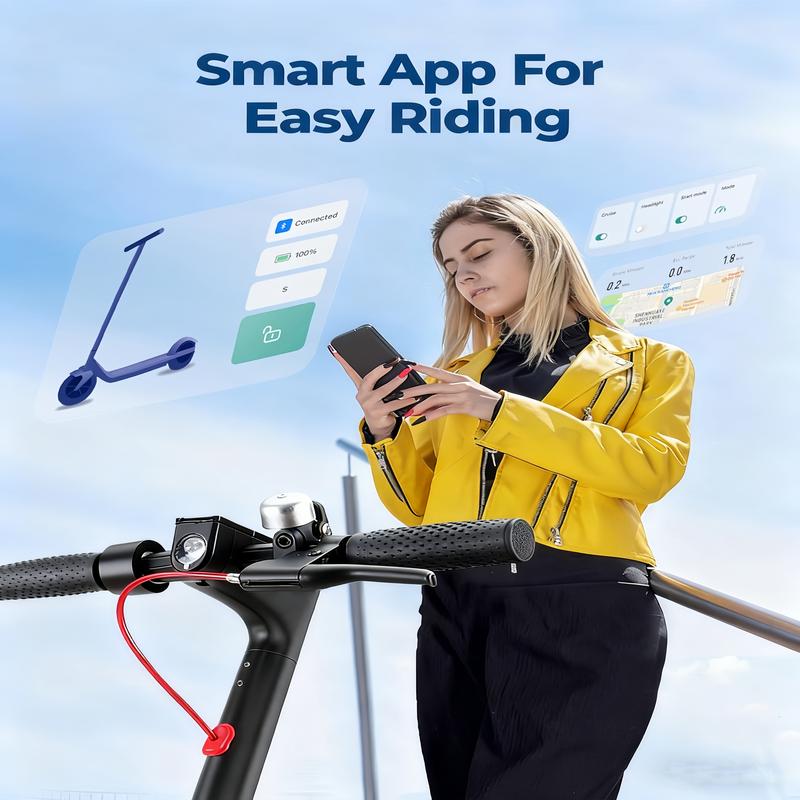 350W Brushless Motor Foldable Electric Scooter with App-Controlled ...