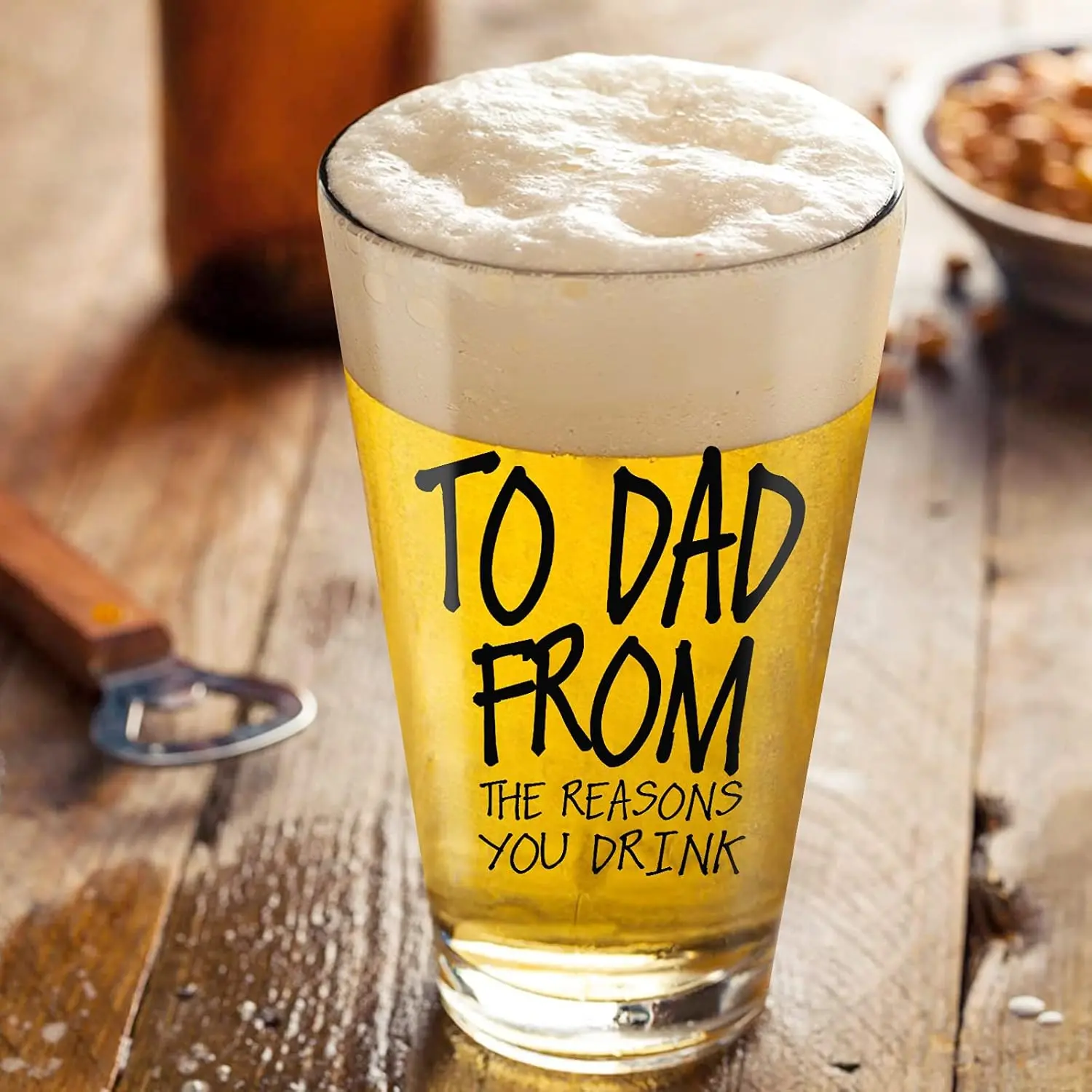 Fathers Day Dad Gifts from Daughter Son Wife - 16 OZ Funny Beer Glass ...