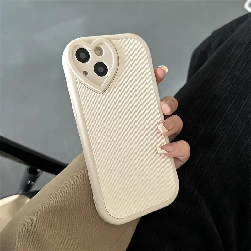 Heart Shaped Camera Design Matte Phone Case, Full Body Shockproof TPU ...