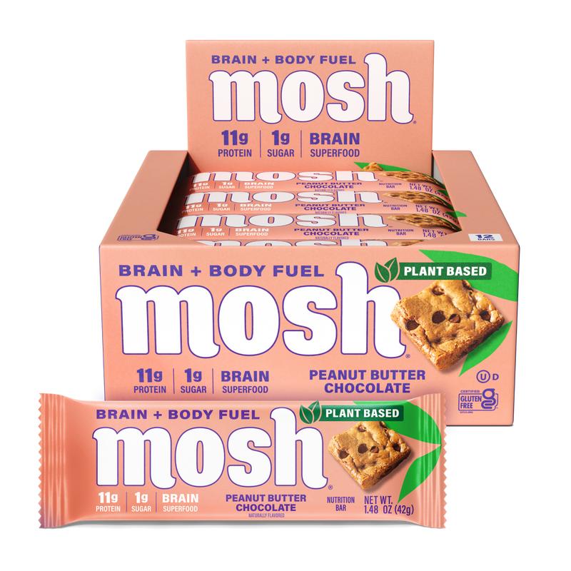 MOSH Plant Based Peanut Butter Chocolate Keto Protein Bars, High ...