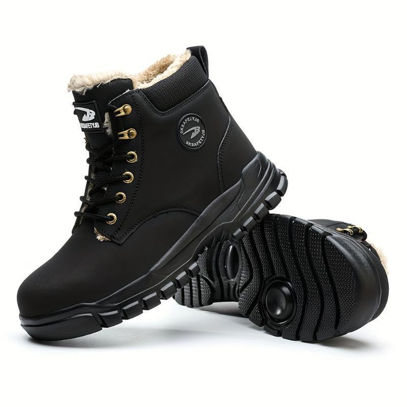 Men's Winter Steel Toe Snow Boots - Waterproof, Puncture-Resistant ...