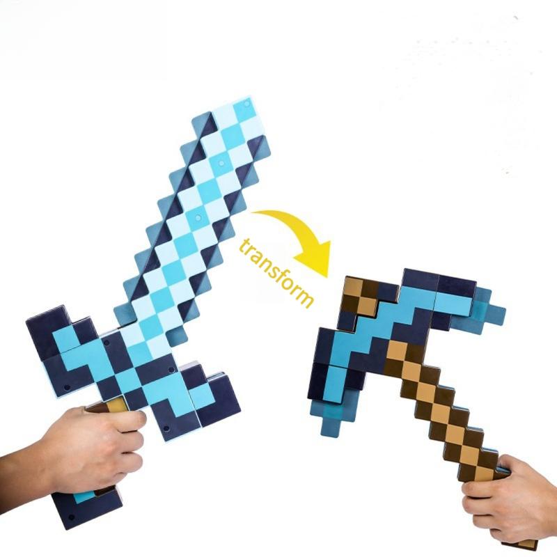 Building Block Toy Diamond Sword Bow Arrow Axe Transformable Sword Game ...
