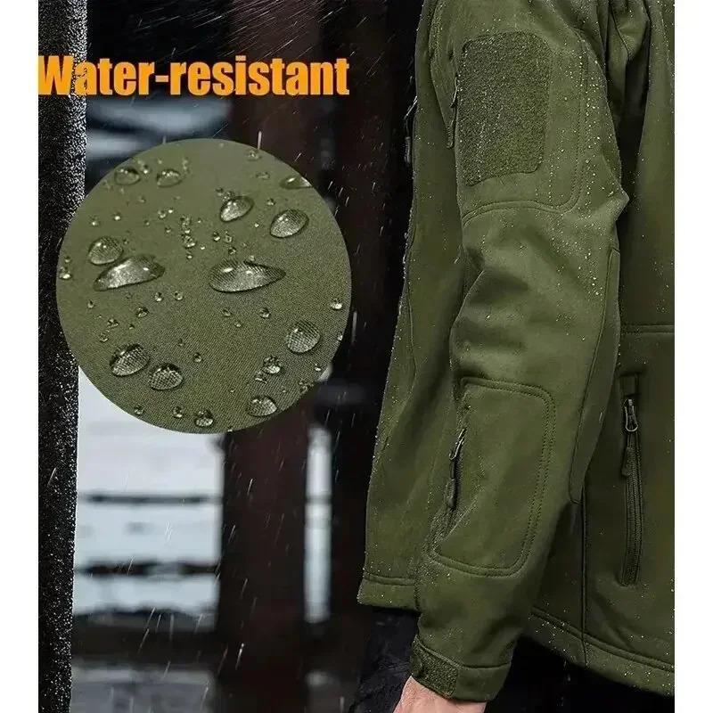 5XL 6XL Soft-shell Hard Shell Camouflage Jacket Fleece Thick Tactical ...