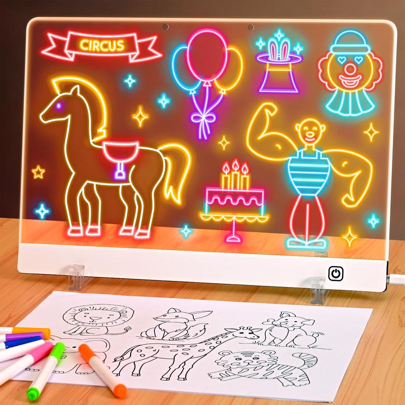 Led Drawing Board & Note Board Light-Up with Stand Markers Wipes Spray ...