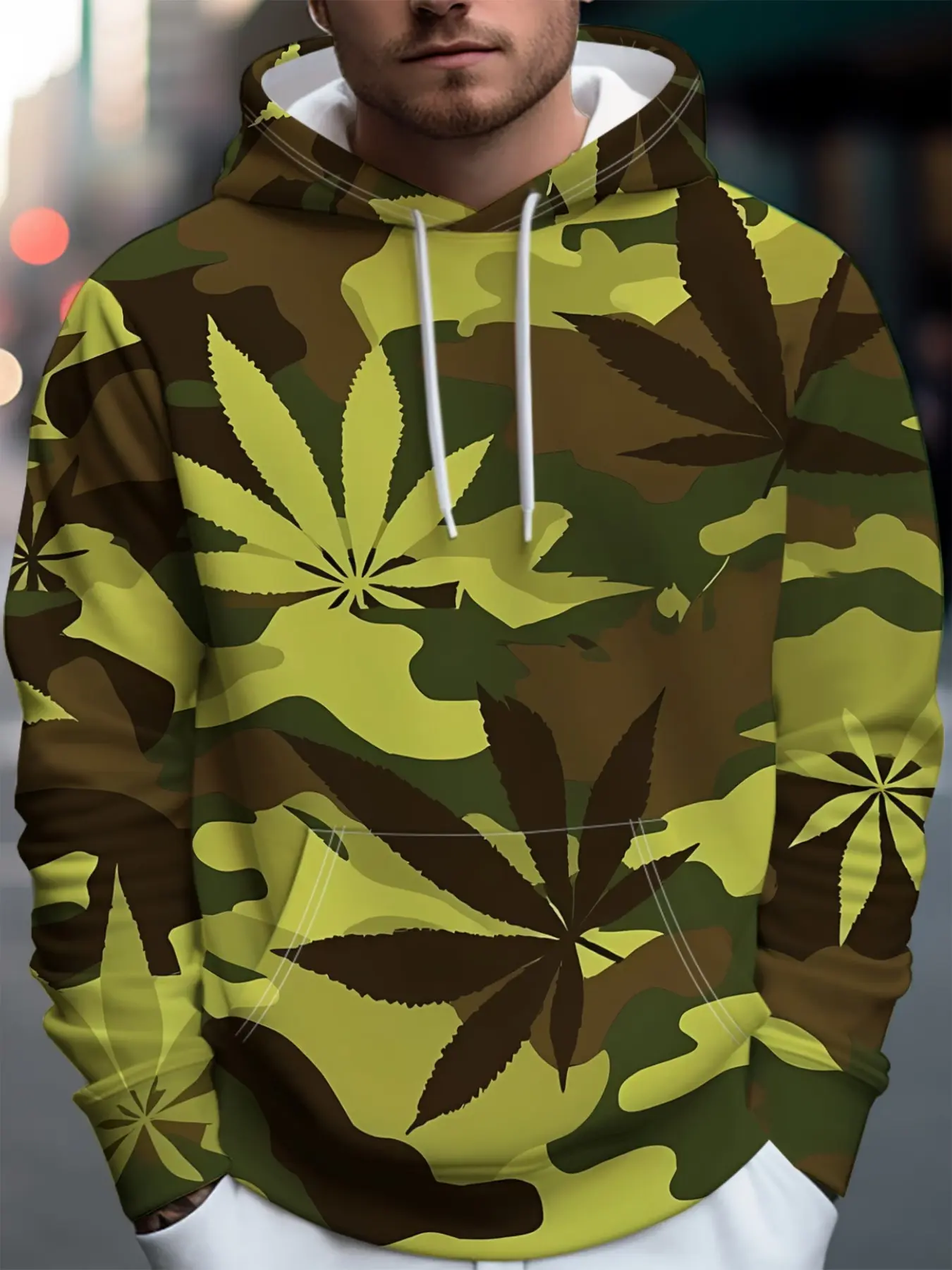 Men's Street Style Hooded Sweatshirt, Eagle Breaking U.s. Flag Design ...