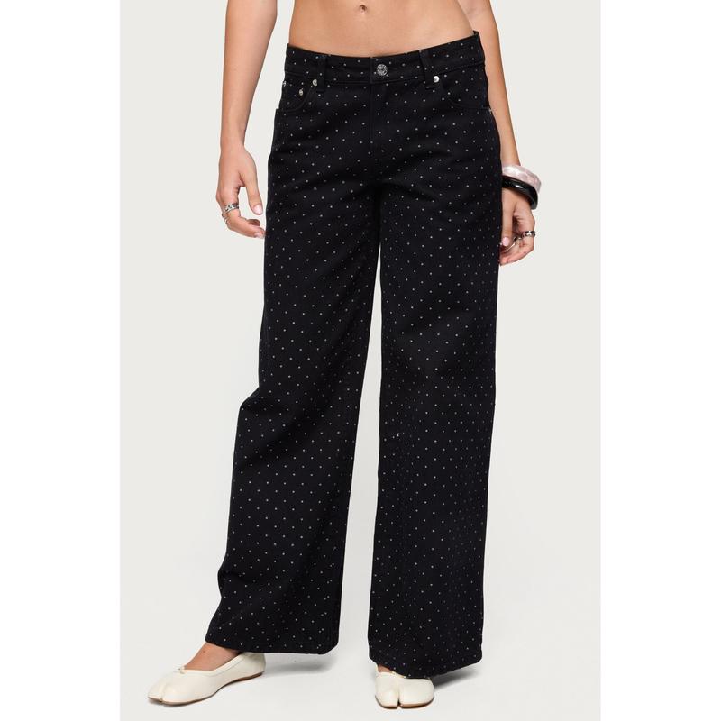 Misha Polka Dot Low Rise Baggy Jeans - TikTok Shop