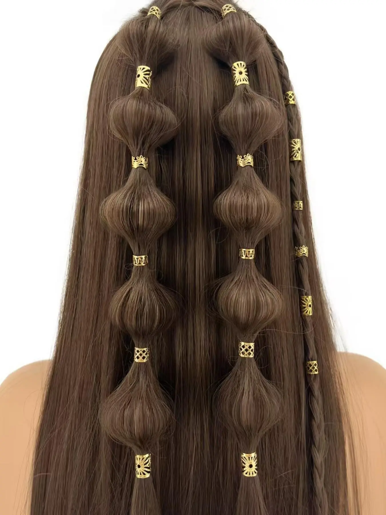 40 Piece Alloy Hair Cuff Adjustable Metal Hair Jewelry Ring Dreadlock ...