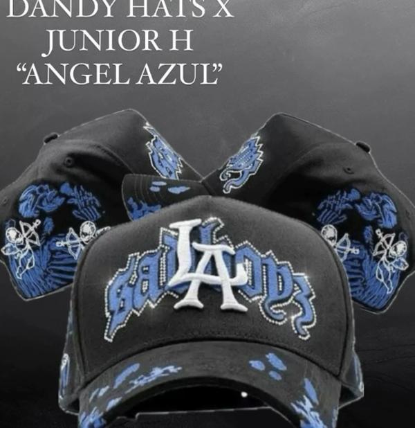 Dandy Hats X Junior H Angel Azul Junior H Hat with Blue Skull Design ...