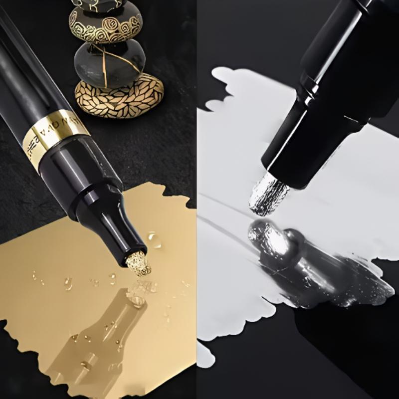 Permanent Fast-Drying Metallic Chrome Gold/Silver Markers Available in ...
