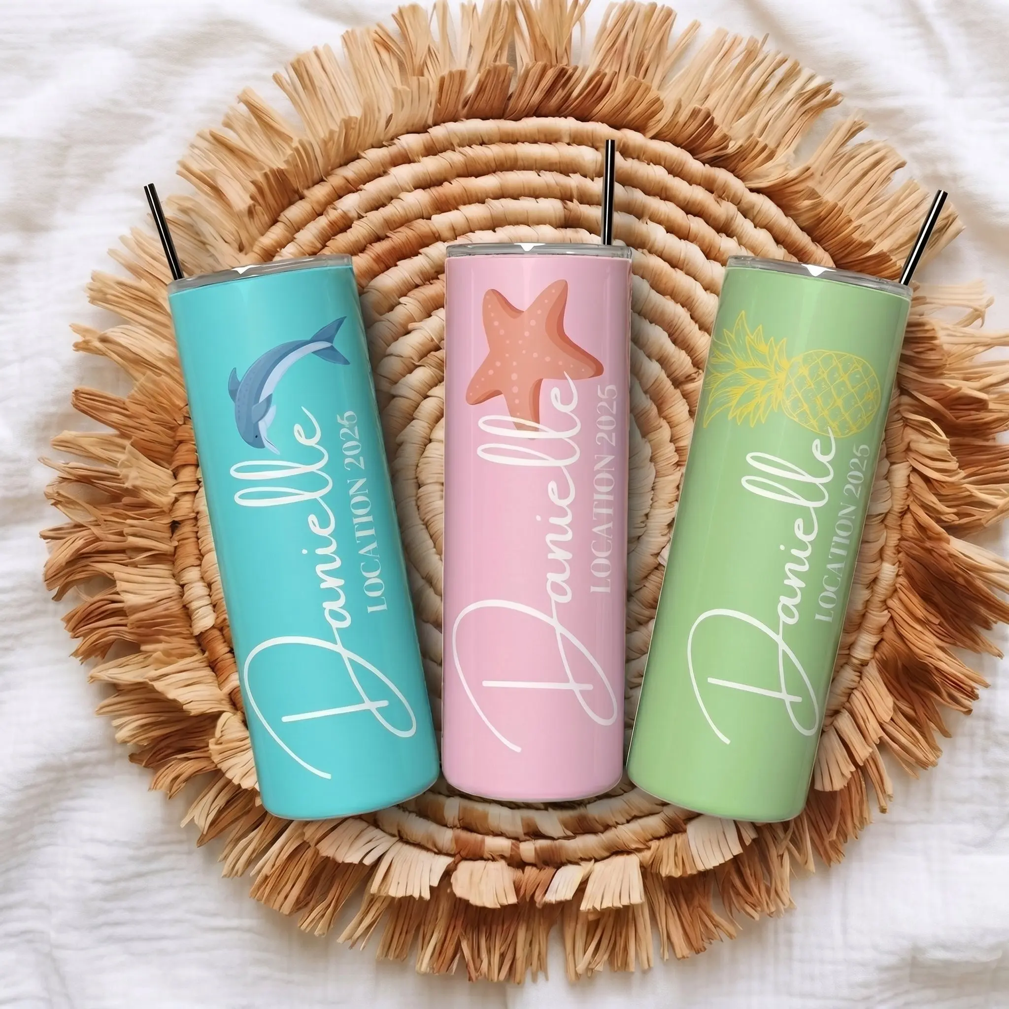 Bojjico Personalized Name Vacation Tumbler 20oz Skinny Tumbler With ...