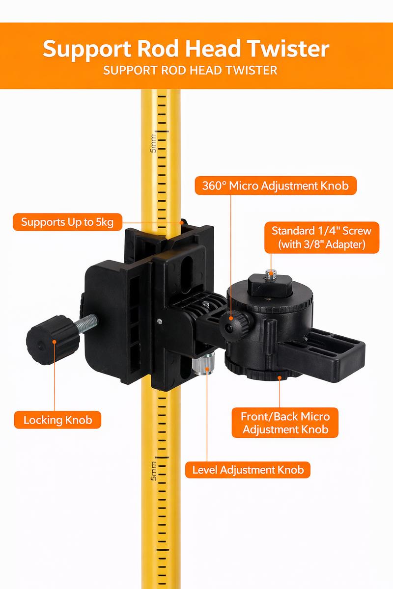 SnapFixMate 11.81 FT./3.6M Professional Laser Level Pole with Tripod ...