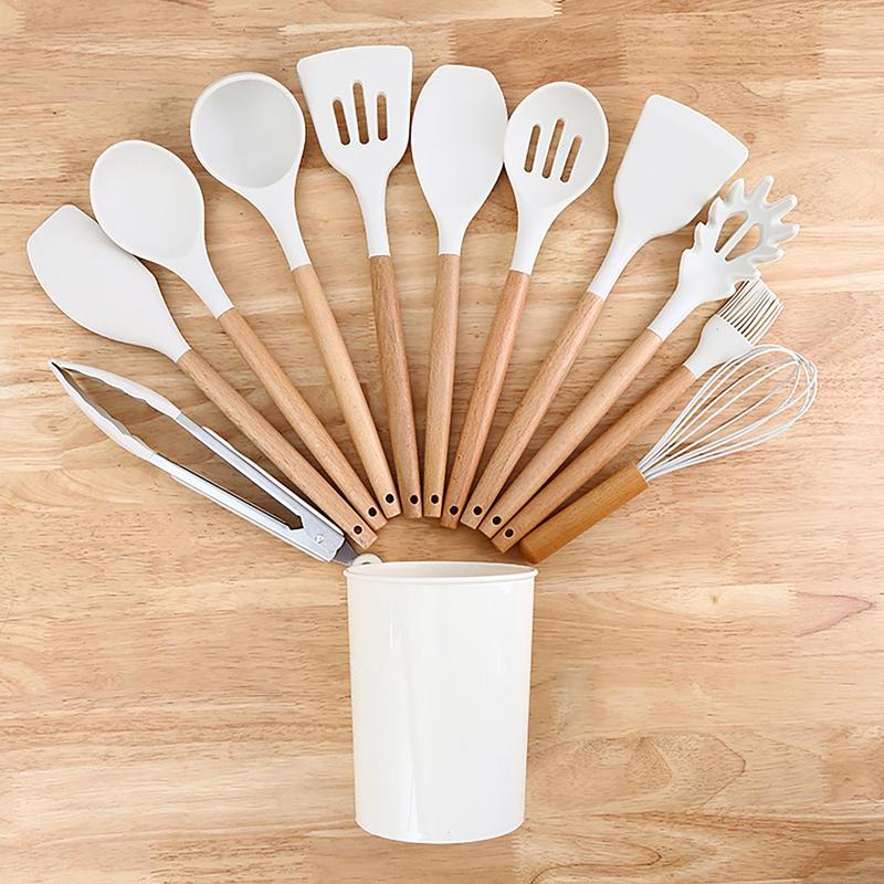 Silicone Cooking Utensil Set, 12pcs/set Modern Heat Resistant Silicone ...