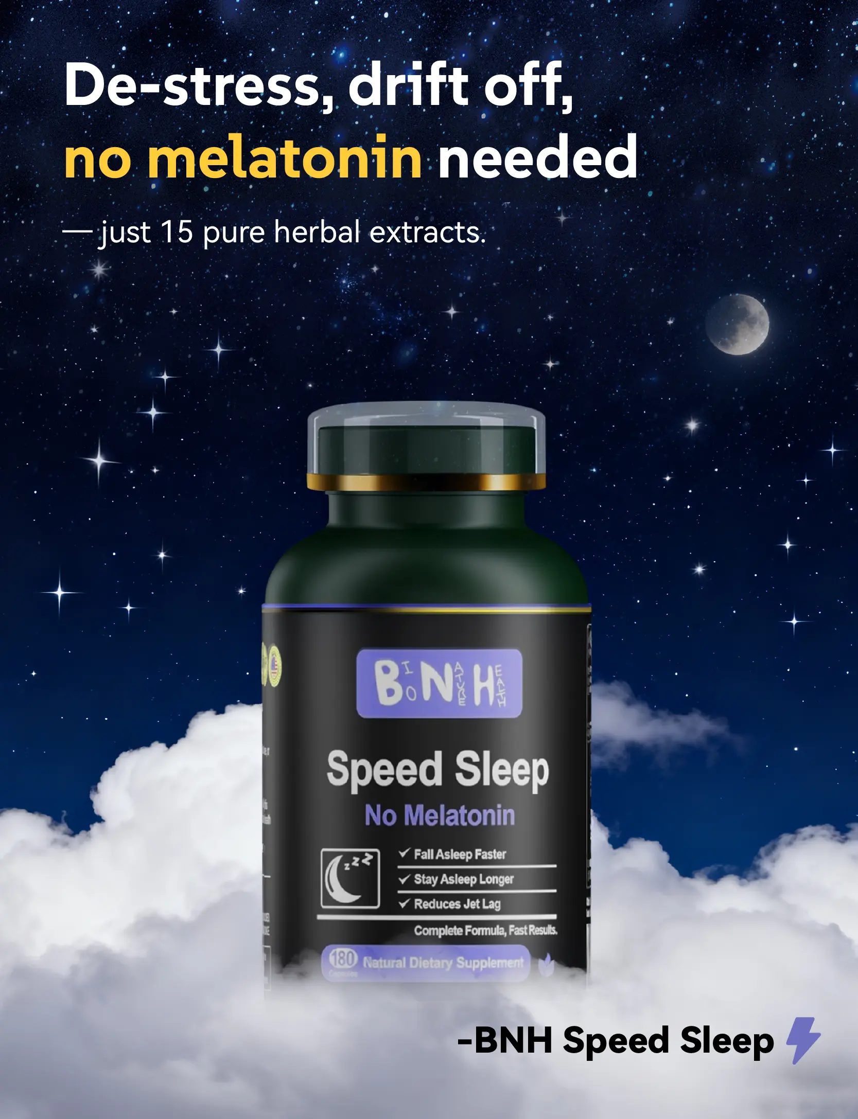 BNH Speed Sleep: Award-Winning Melatonin-Free Sleep Aid with Sour ...