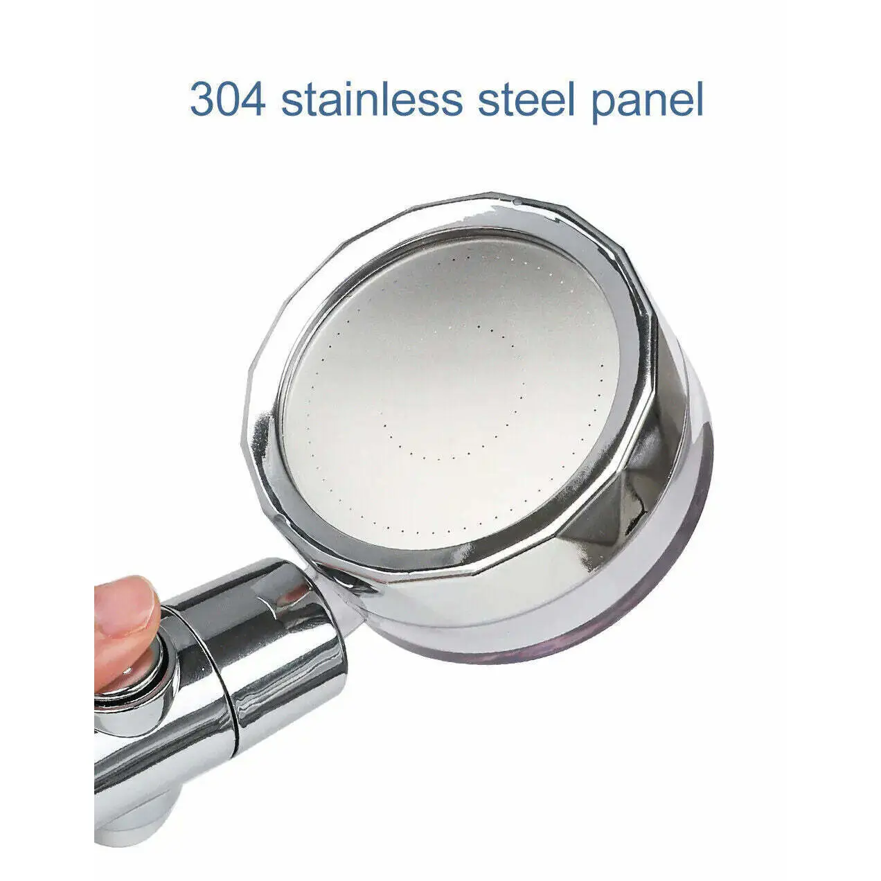 High Pressure Shower Head Adjustable 360 Rotation Turbine Water Saving ...