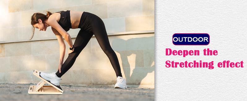 Slant Board for Calf Stretching, Adjustable Portable Wooden Incline ...
