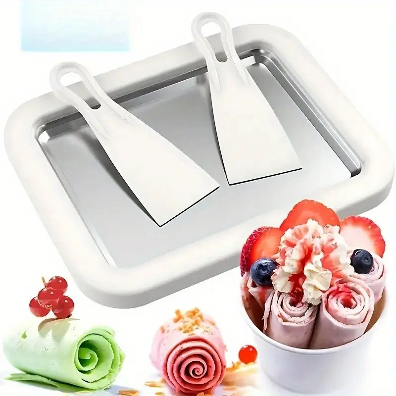 Ice Cream Sorbet Maker Frozen Yogurt Machine, Instant Cold Roller Pan ...