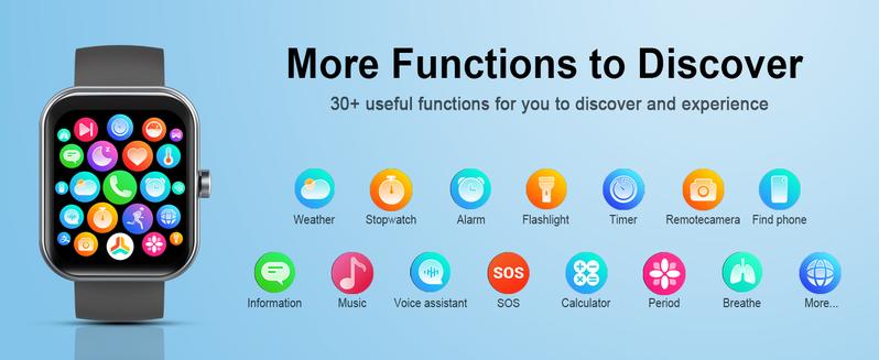 Multi-Functional Smart Watch,1 Count USB Rechargeable Fashion Numbers ...