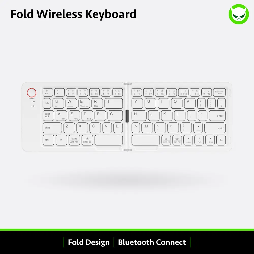 【B023 Bluetooth Foldable Keyboard】Ultra Light Compact Dual Folding ...