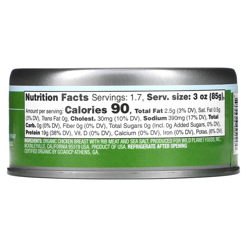 Wild Planet Organic Roasted Chicken Breast with Rib Meat, 5 oz (142 g)