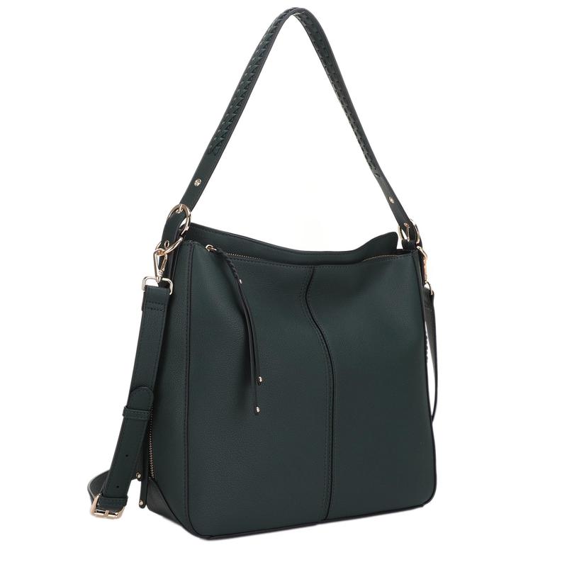 Tyla Vegan Leather Hobo Shoulder Bag with Adjustable Crossbody Strap ...