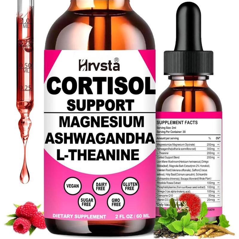 Hrvsta Cortisol Supplement Liquid Drops, 17-in-1 Cortisol Reducer w ...