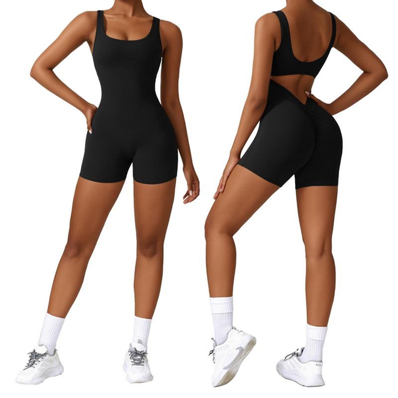 Vertvie Women Short Jumpsuits Backless Rompers ButtLifter Sleeveless ...
