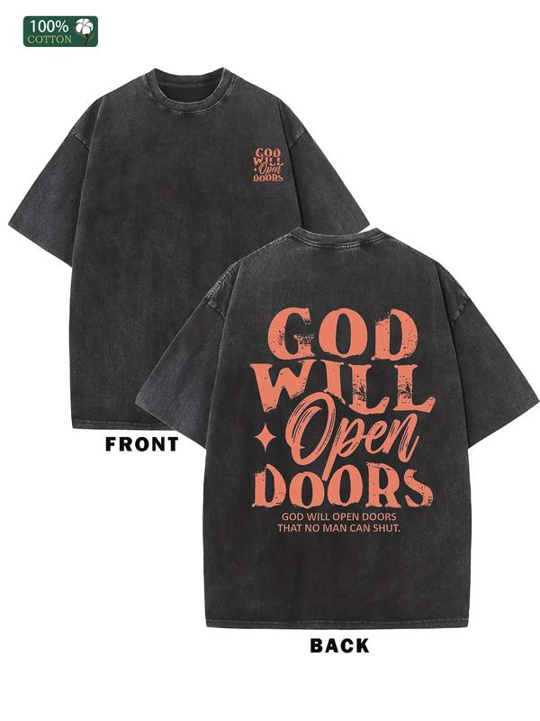 Men's Heavyweight 100% Cotton Oversized T-Shirt with GOD Back Print ...