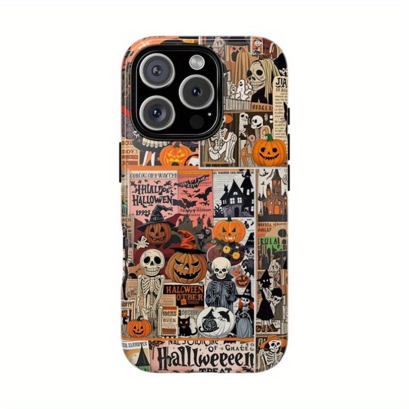 Retro Scary Halloween Phone Case Vintage Style Collage for iPhone 16 15 ...