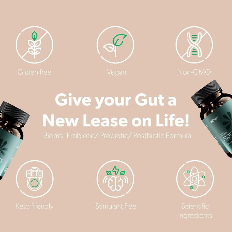 3Packs BIOMA Probiotics Digestive Health Gut Support for Men & Women 60 ...