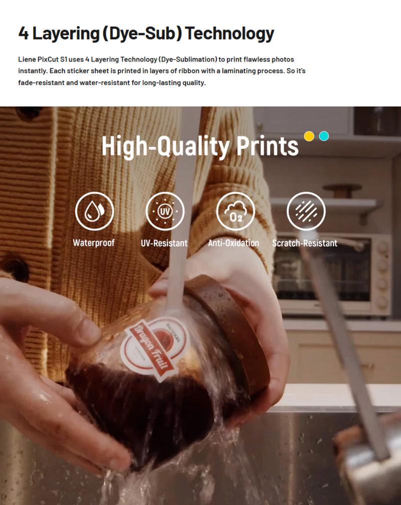 Liene Sticker Paper & Cartridge (Enhanced Adhesion Version) - 2 Ink ...