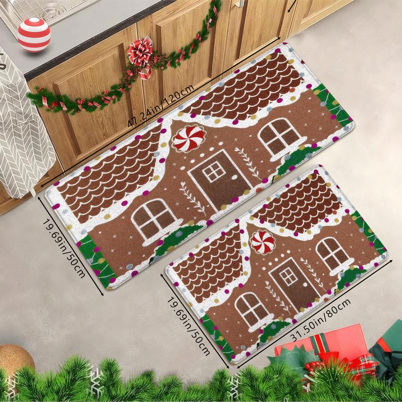 Thinks.Life 1pc Gingerbread House Shape Christmas Themed Doormat ...
