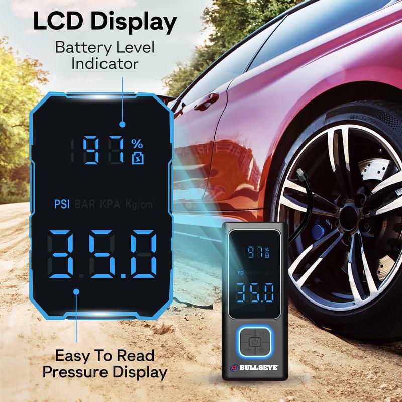 Pocket Air Car Tire Inflator Portable Air Compressor by Bullseye Pro ...