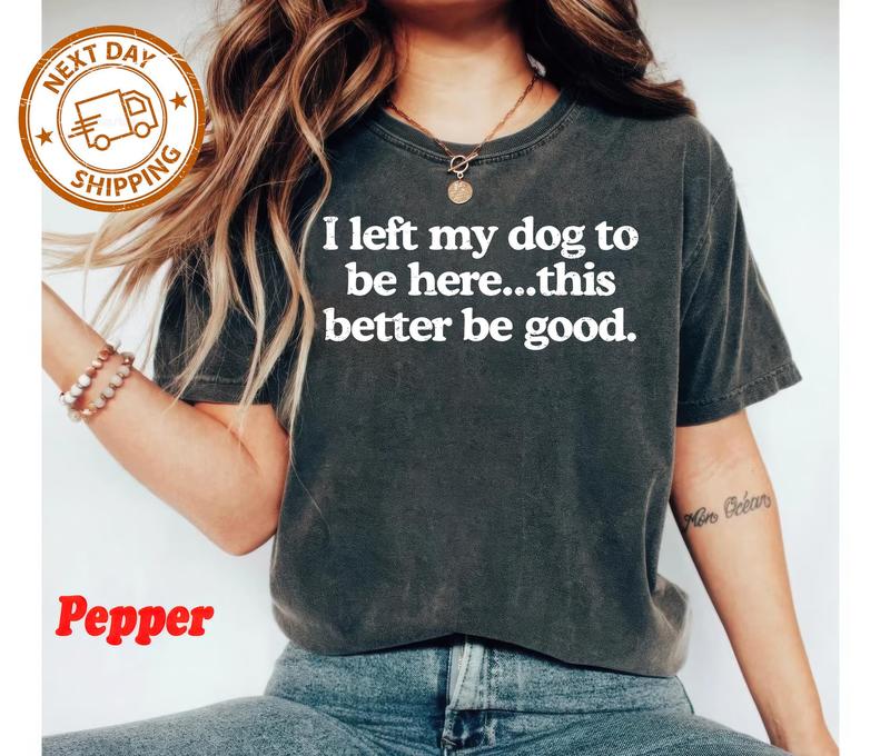 Comfort Colors I Left My Dog To Be Here This Better Be Good Funny Shirt ...