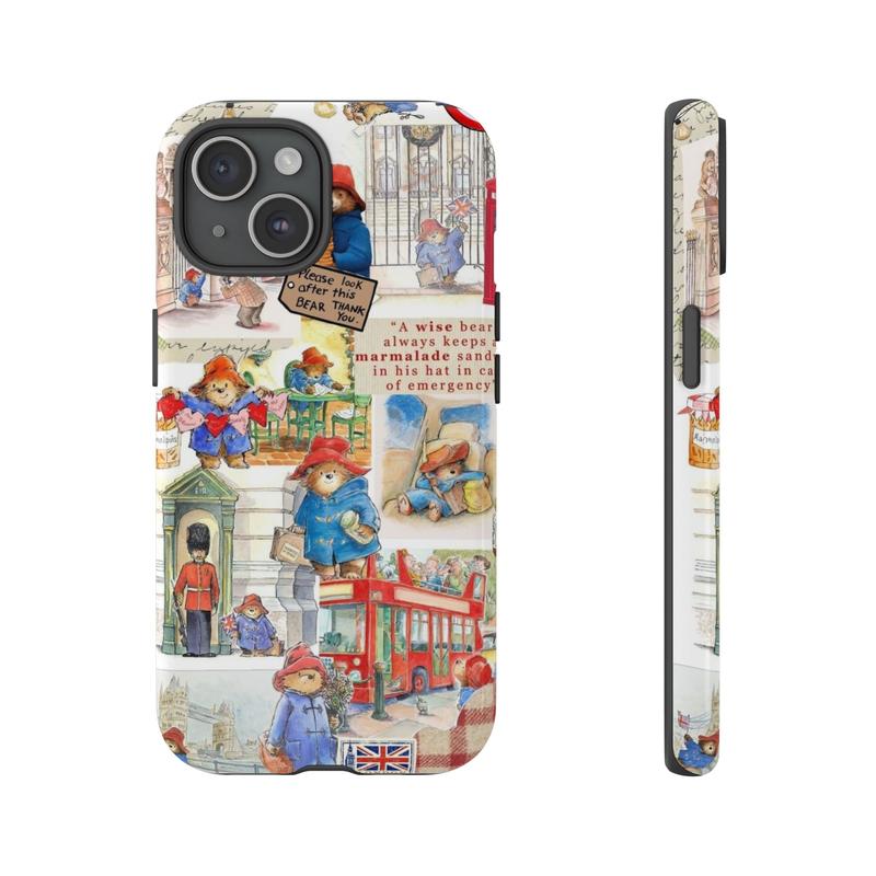 Paddington Bear London Phone Case, Collage with Red Bus, Suitcase ...